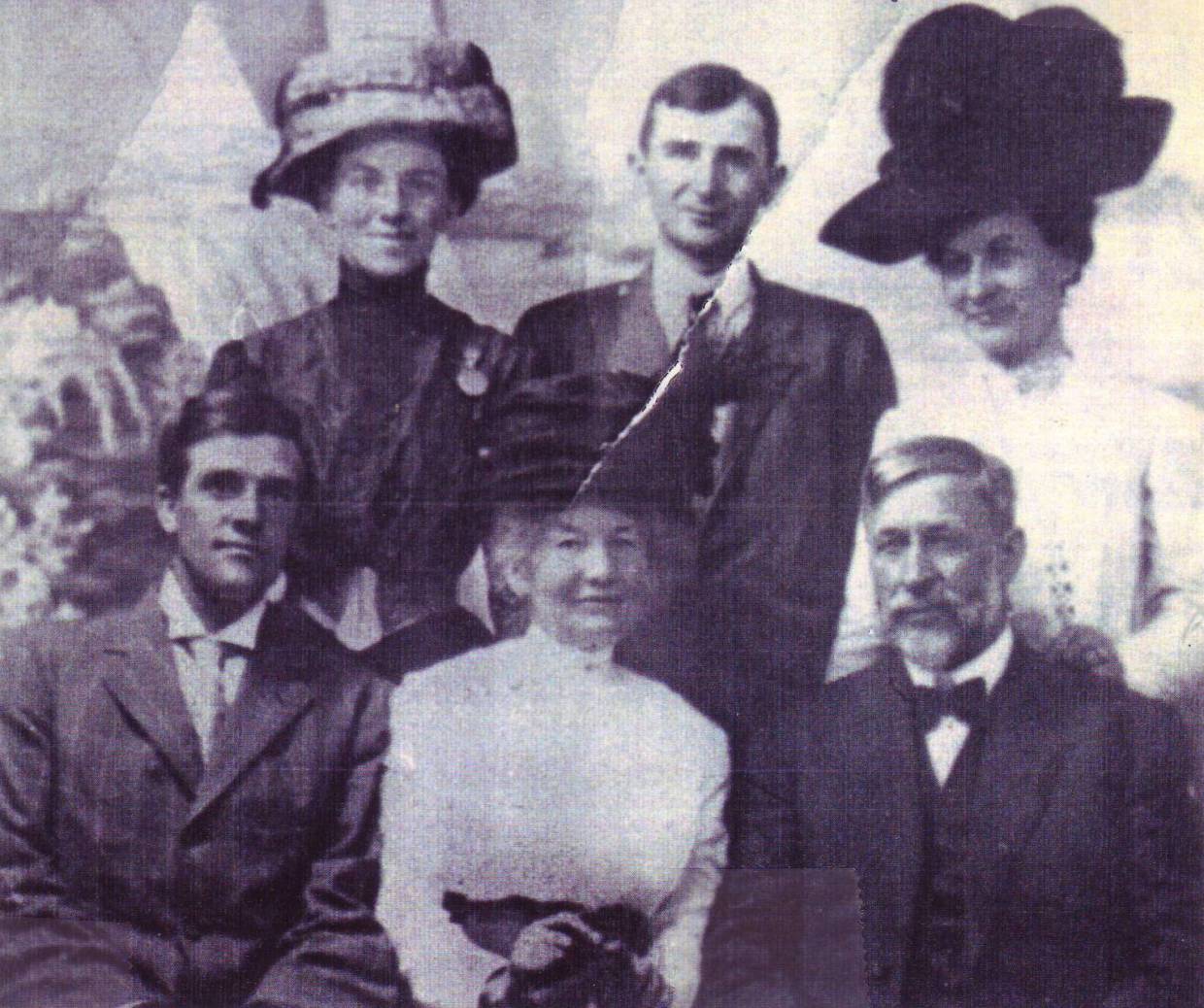 front row Orra Kittle (Laura’s husband), Emily Marsh and Gilbert Goff ...